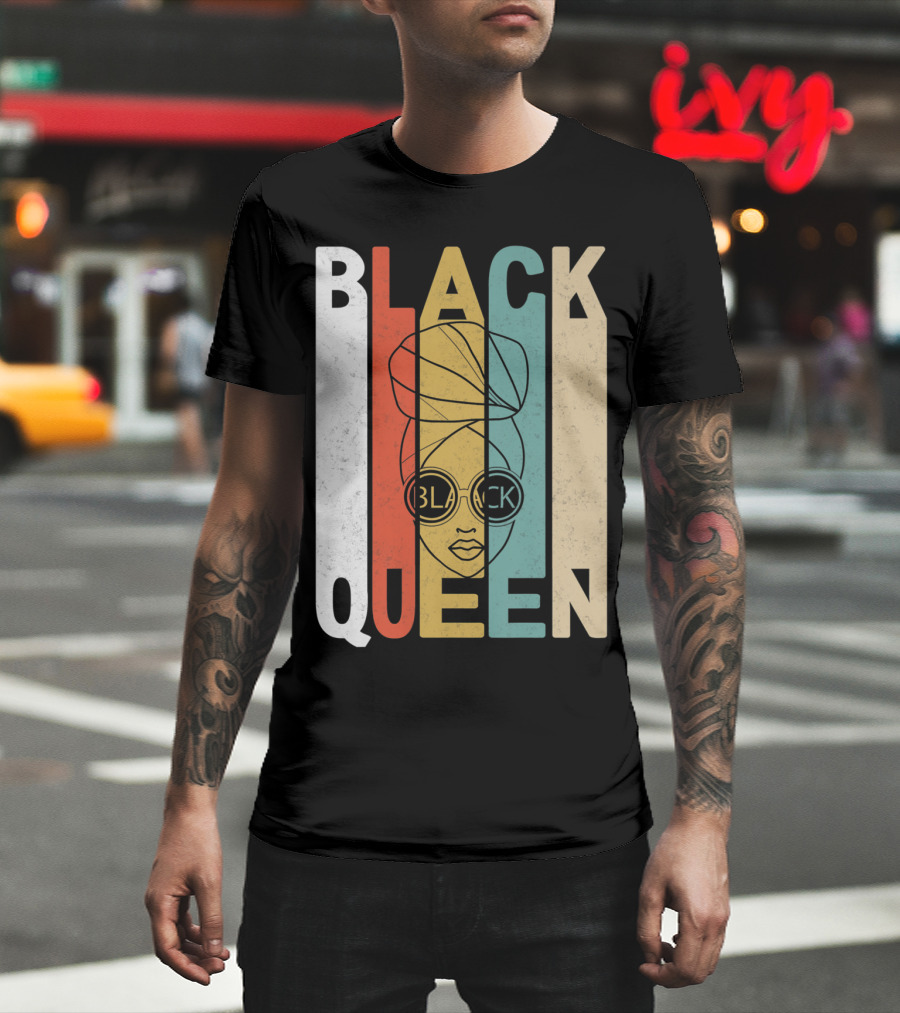 BLACK QUEEN Afro Headwrap Sunglasses T-Shirt