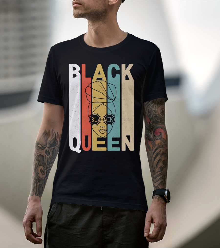 BLACK QUEEN Afro Headwrap Sunglasses T-Shirt