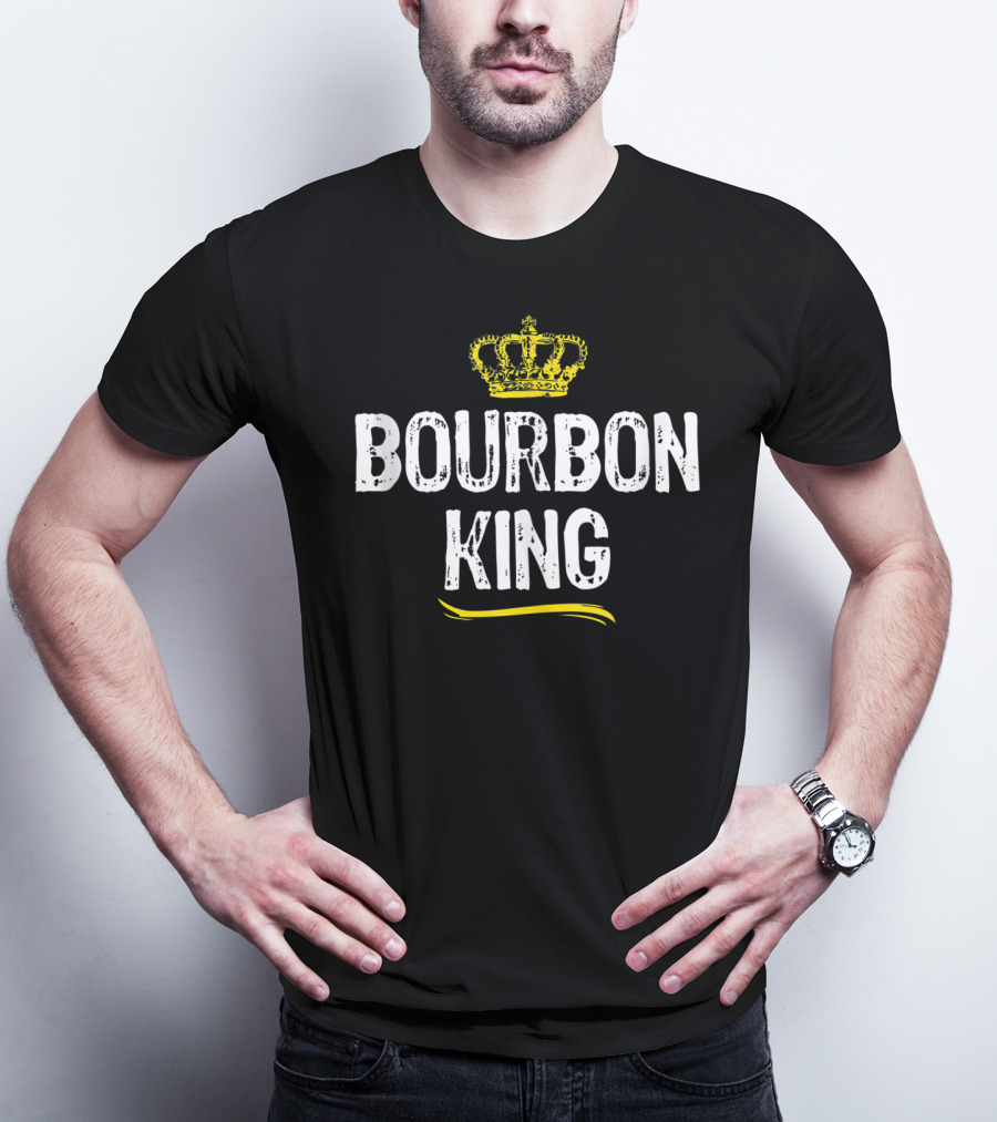 BOURBON KING Crown Drinking Funny Cool T-Shirt