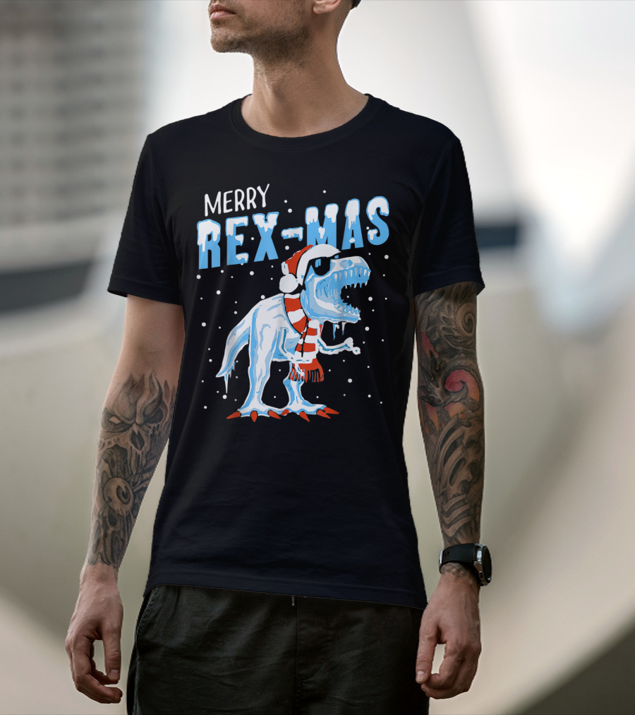 Merry Rexmas Santa Dinosaur Christmas T-Shirt