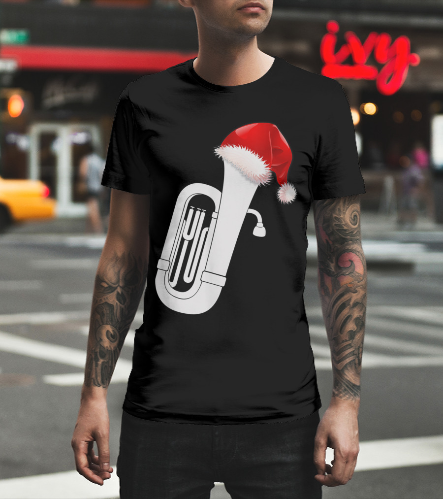 Christmas Tuba Santa Band Players Festive Holiday Instrument T-Shirt