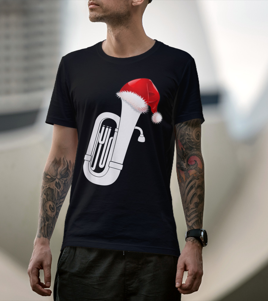 Christmas Tuba Santa Band Players Festive Holiday Instrument T-Shirt