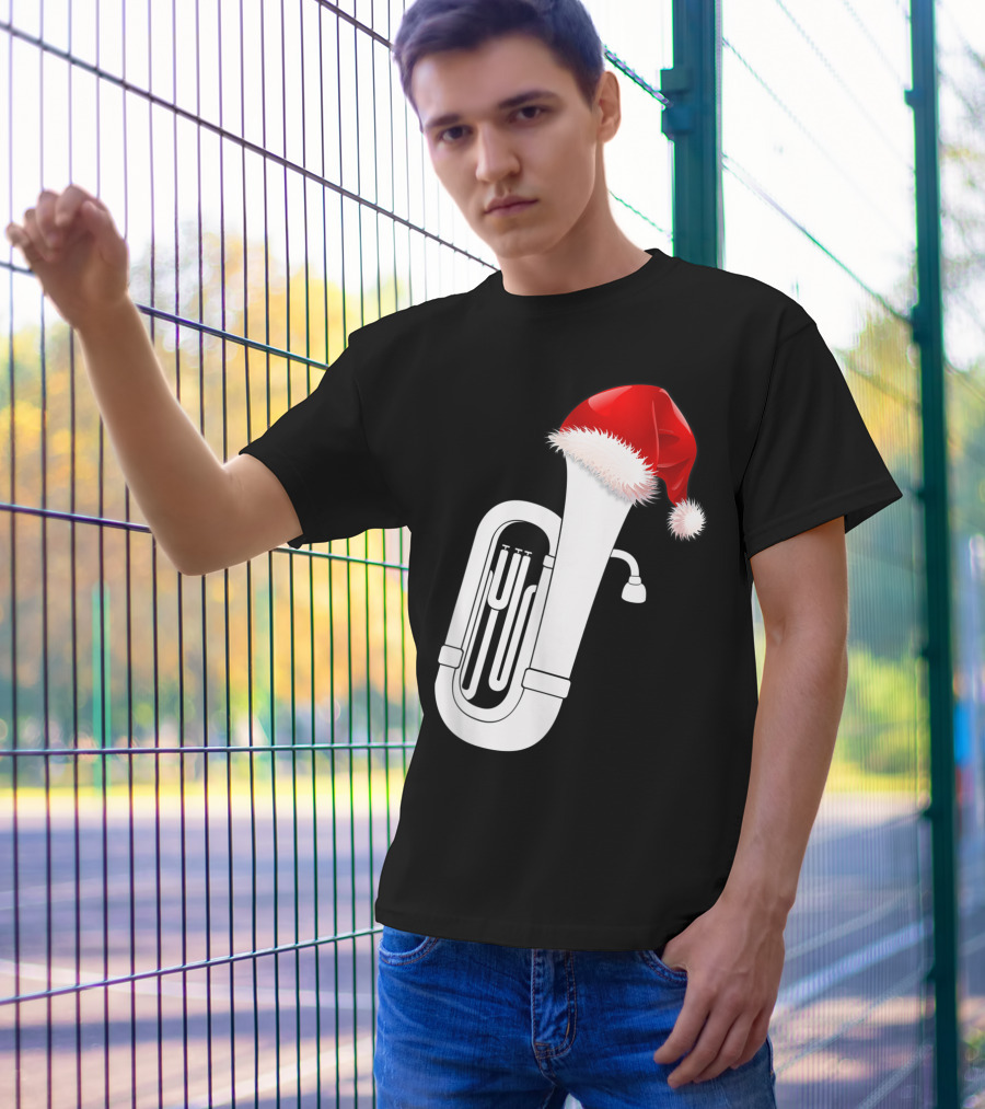 Christmas Tuba Santa Band Players Festive Holiday Instrument T-Shirt