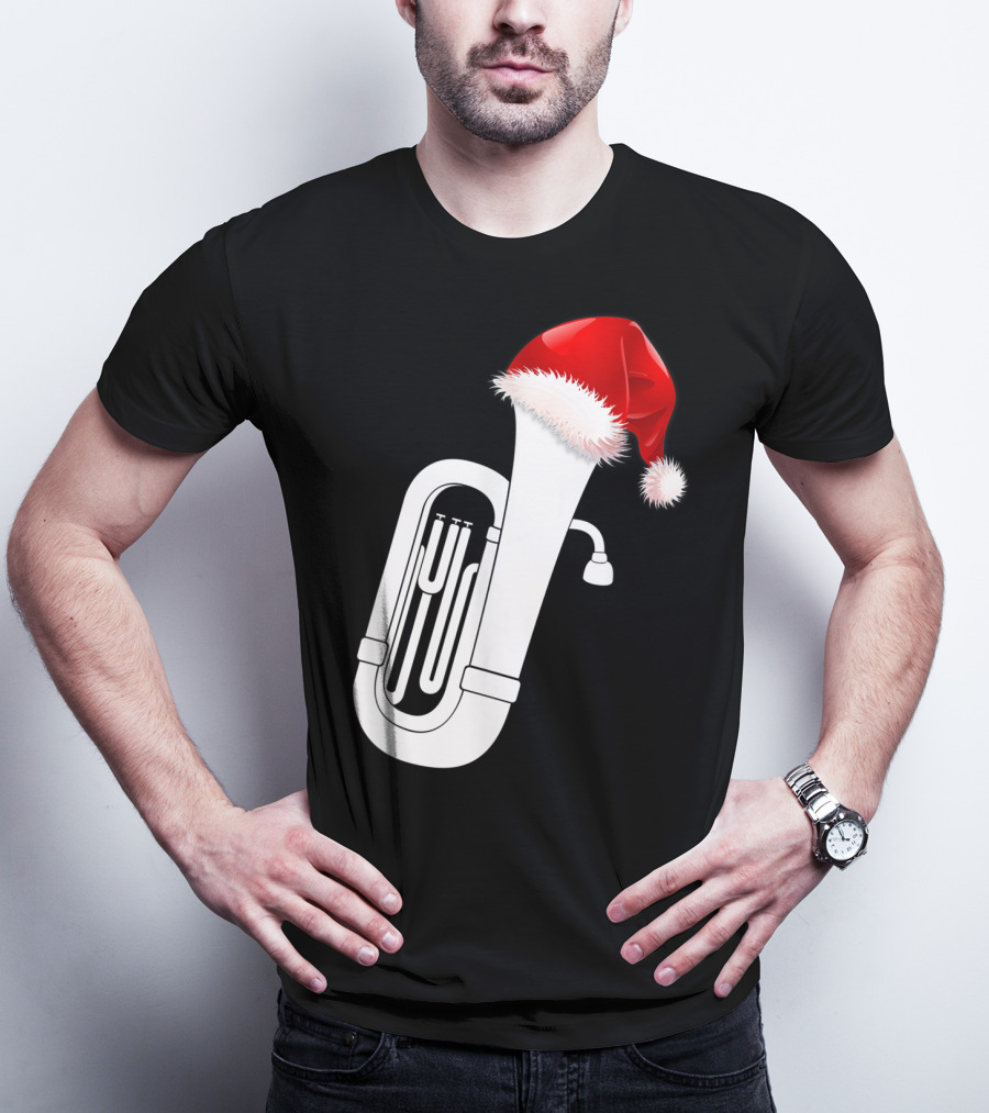 Christmas Tuba Santa Band Players Festive Holiday Instrument T-Shirt
