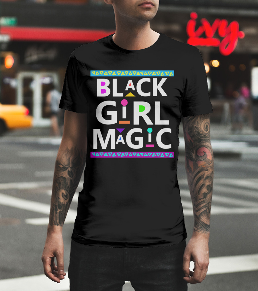 Black Girl Magic Dashiki Style With Colorful Accents T-Shirt