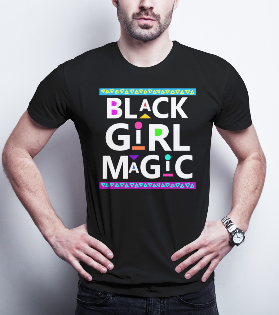 Black Girl Magic Dashiki Style With Colorful Accents T-Shirt