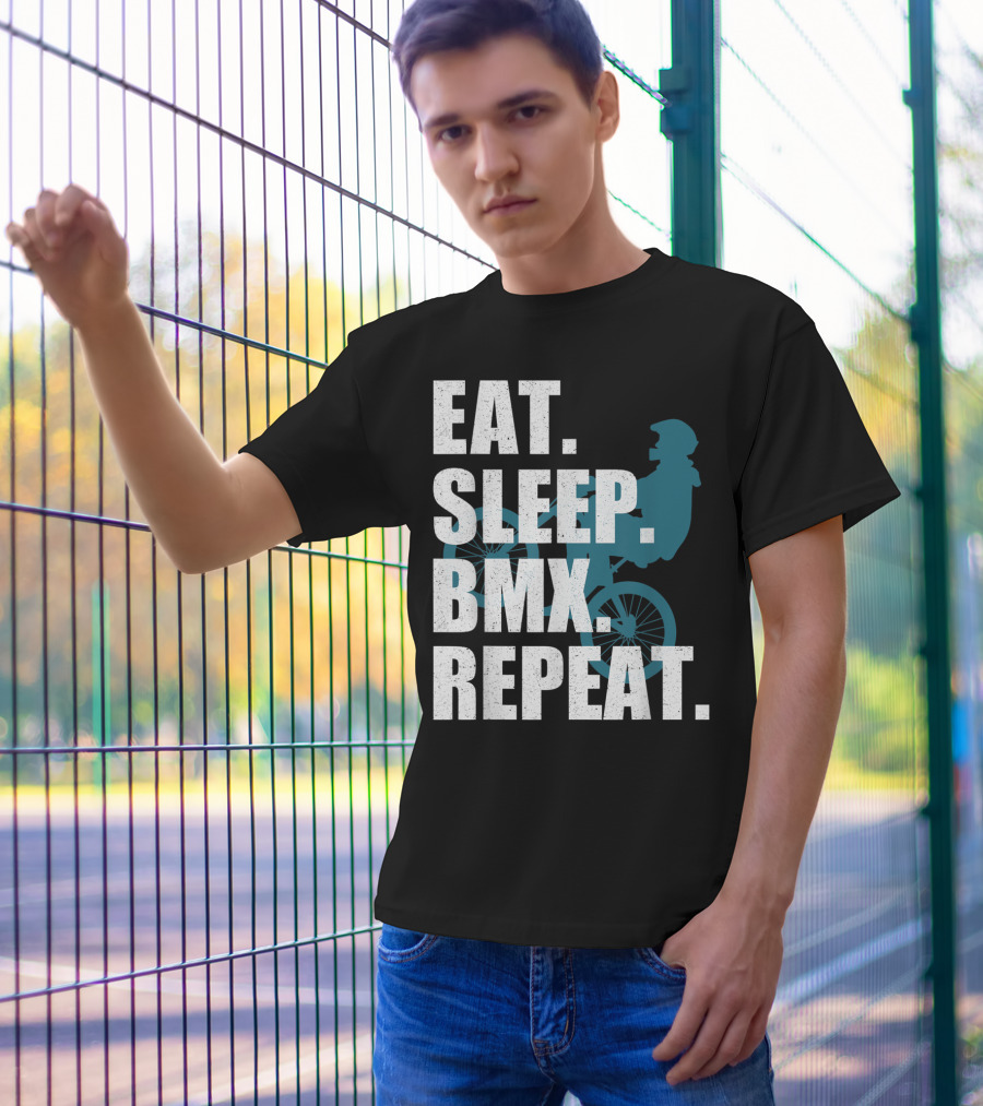 Eat Sleep BMX Repeat Funny Vintage BMX Rider T-Shirt