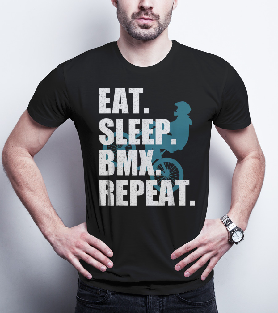 Eat Sleep BMX Repeat Funny Vintage BMX Rider T-Shirt