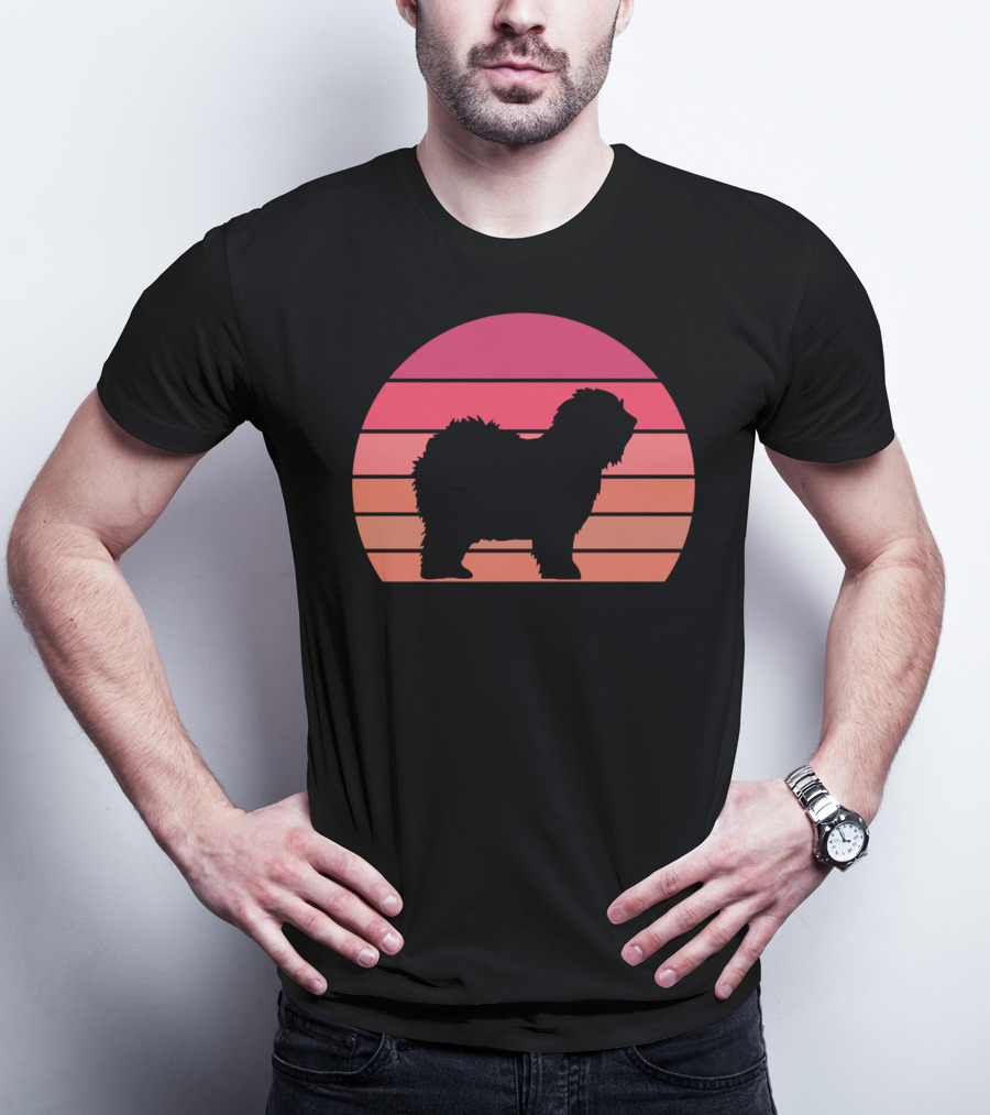English Sheepdog Cool Vintage Sunset T-Shirt