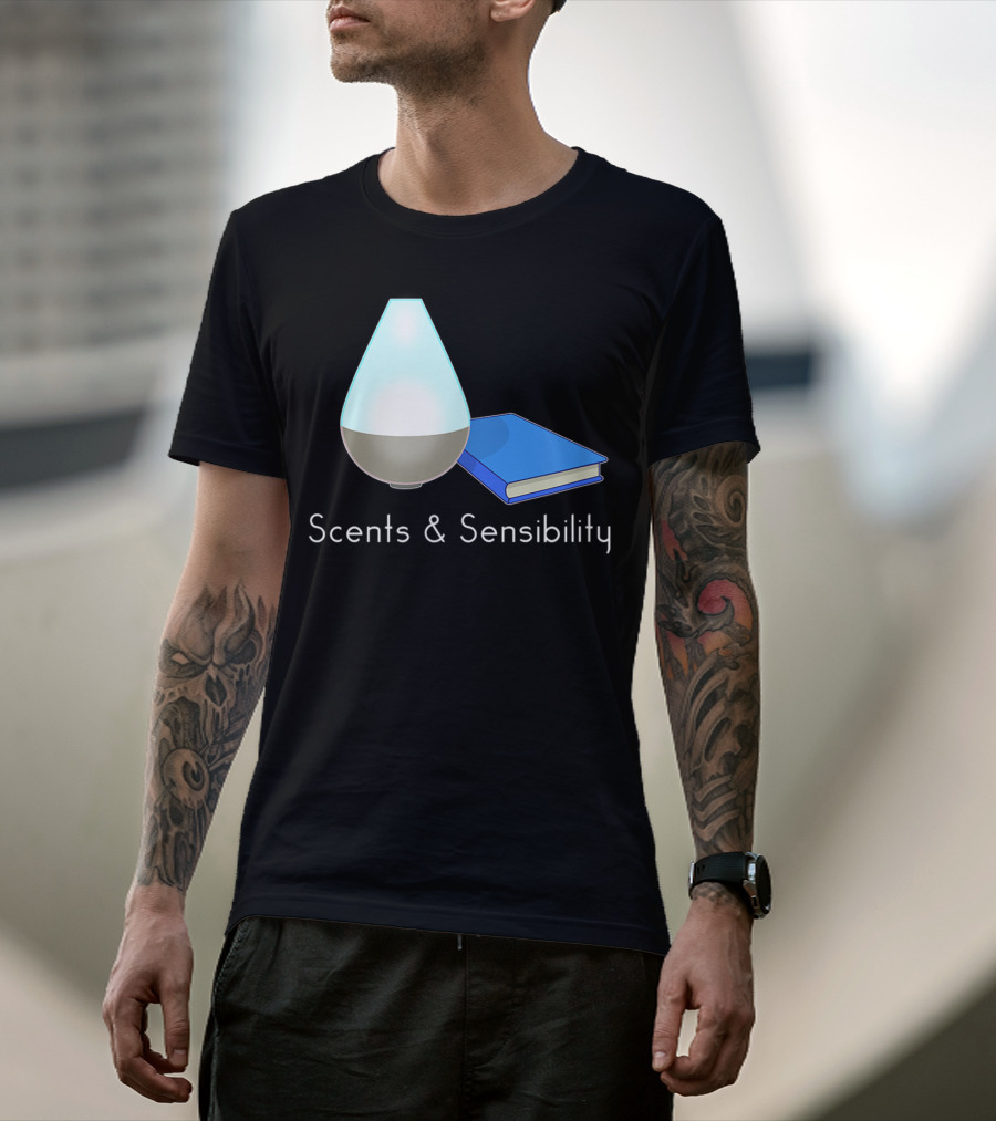Scents And Sensibility Essential Oils Diffuser Jane Austen Sense Book T-Shirt