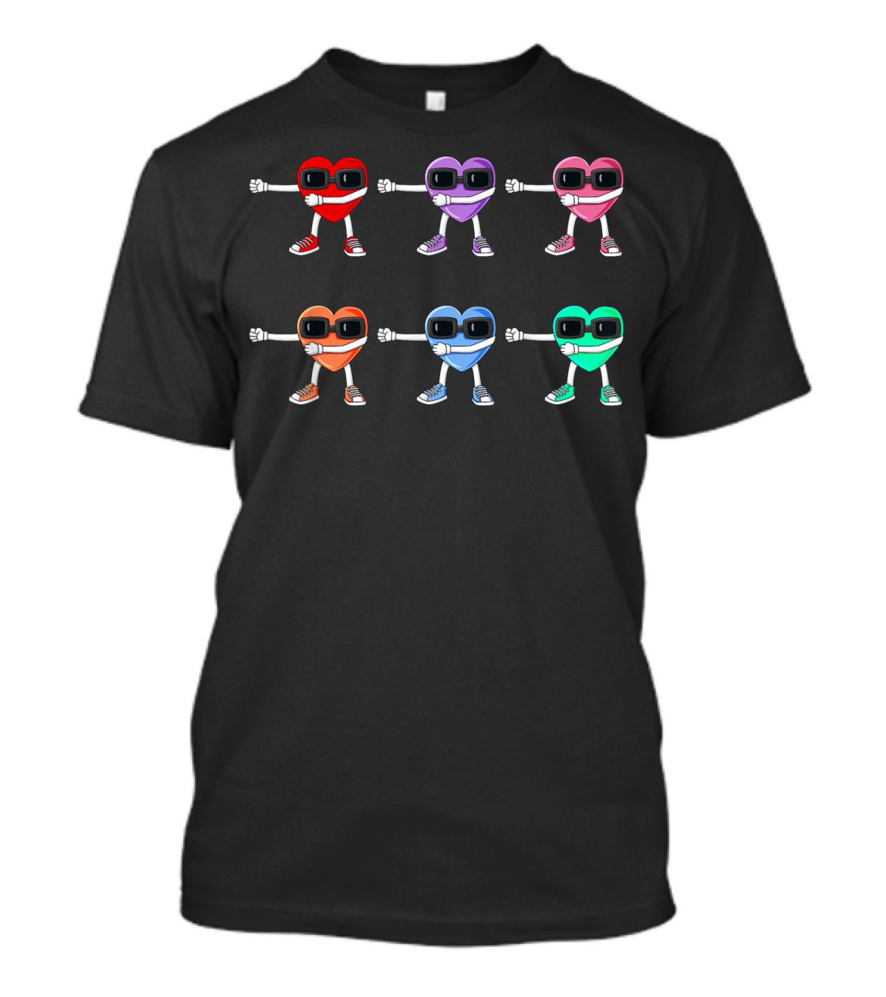 Dancing Heart Characters Flossing For Valentine's Day T-Shirt