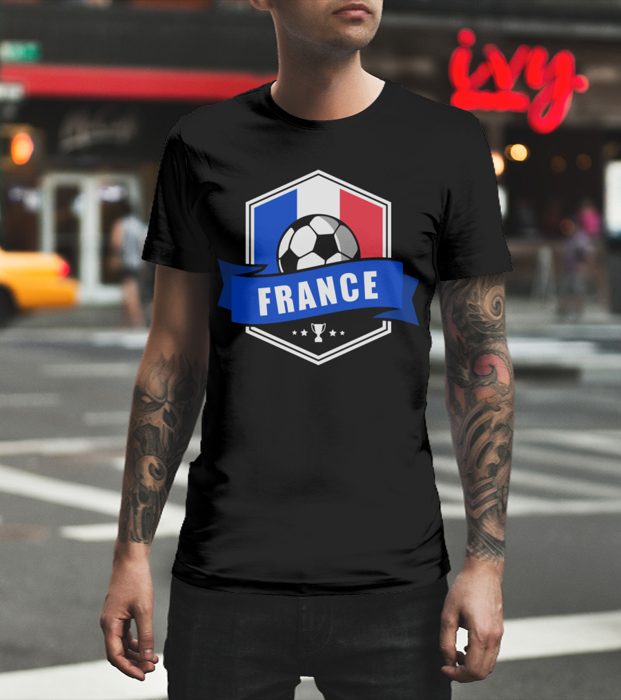 France Soccer French Team Ball Flag Trophy Fan T-Shirt