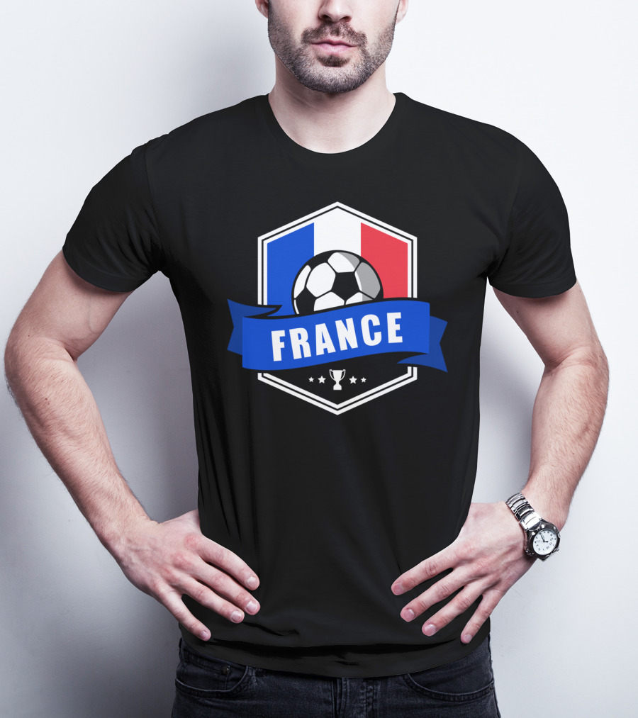 France Soccer French Team Ball Flag Trophy Fan T-Shirt