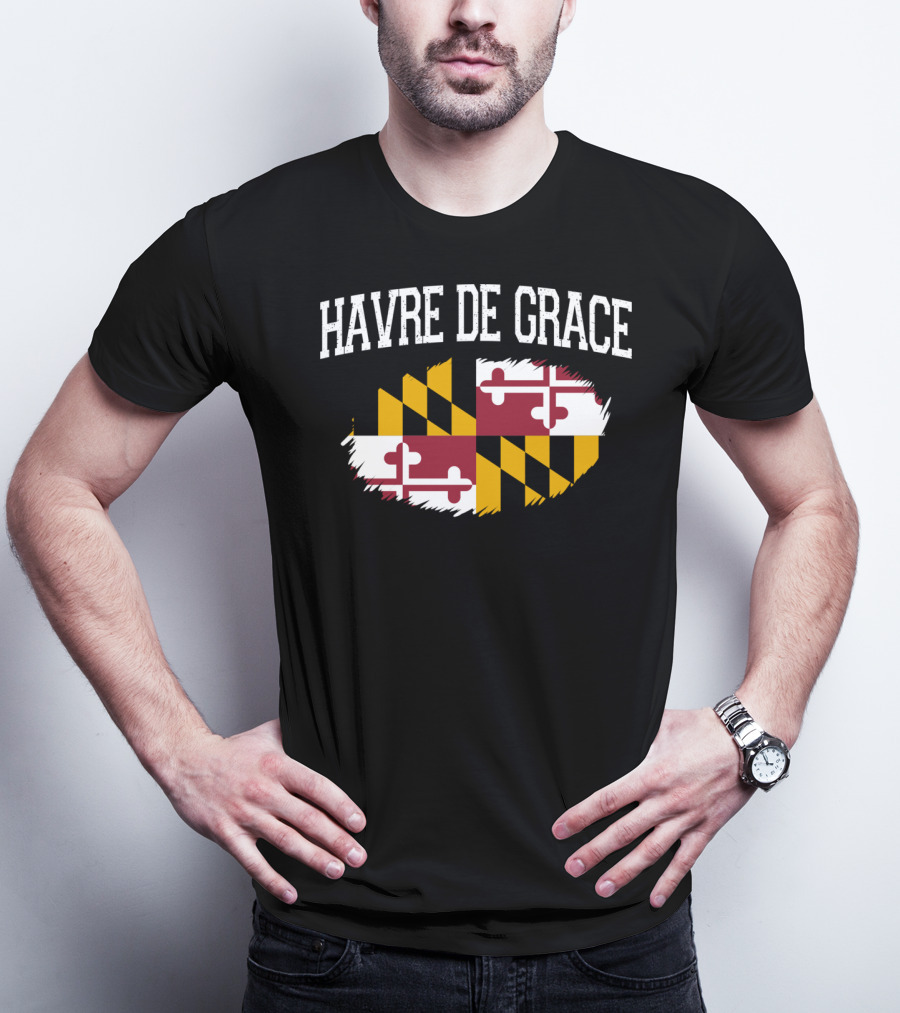 Havre De Grace Maryland Flag Vintage Usa T-Shirt