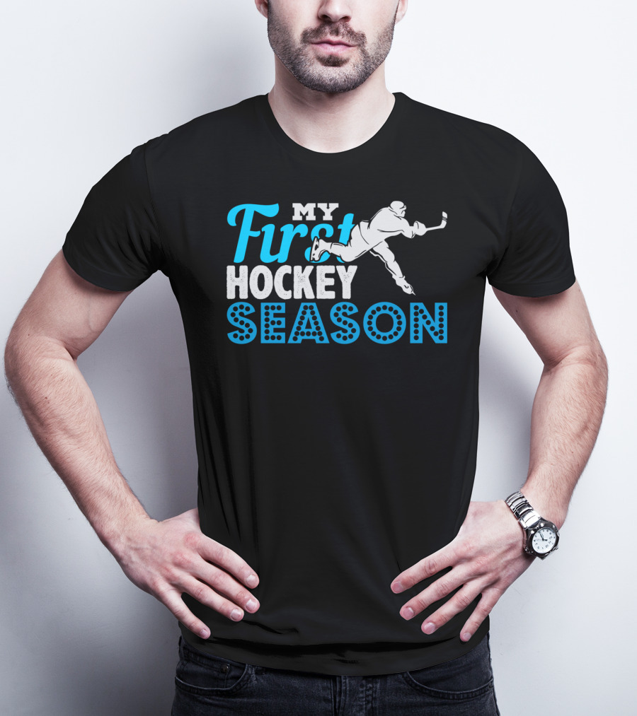 My First Hockey Season Ice Hockey Boy Girl Team Goalie Defense T-Shirt