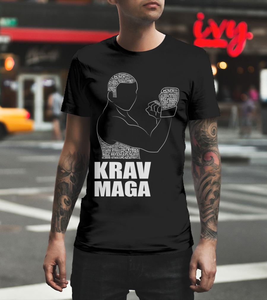 Krav Maga Men Self Defense Instructor Punch Strike Technique T-Shirt