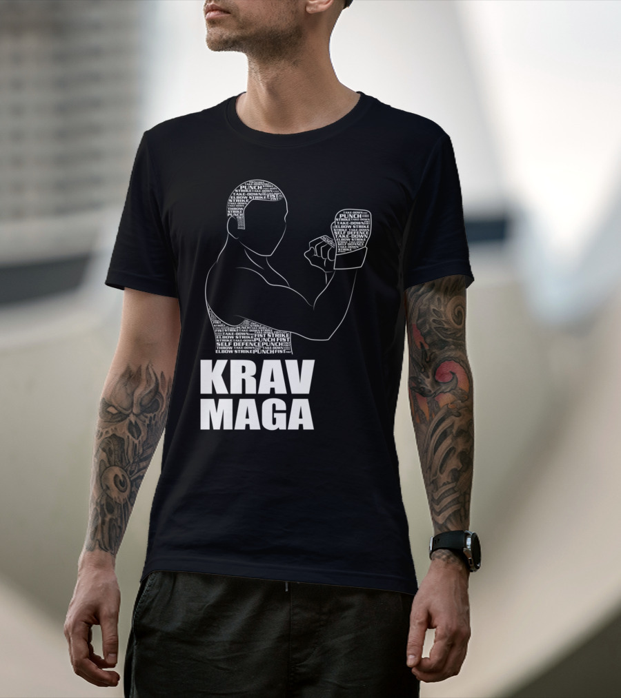 Krav Maga Men Self Defense Instructor Punch Strike Technique T-Shirt
