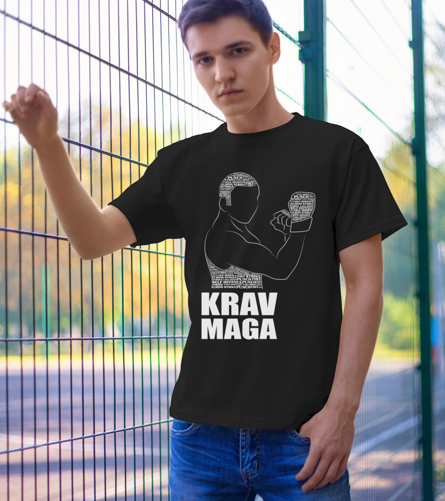 Krav Maga Men Self Defense Instructor Punch Strike Technique T-Shirt