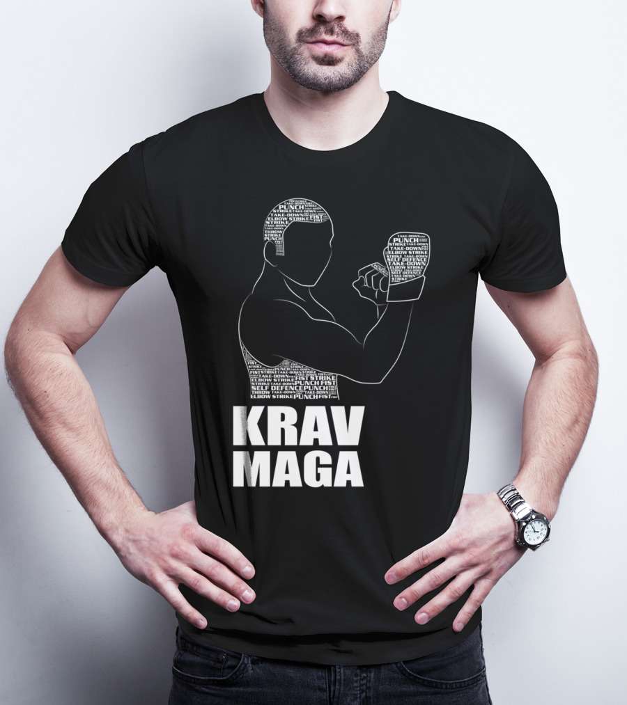 Krav Maga Men Self Defense Instructor Punch Strike Technique T-Shirt