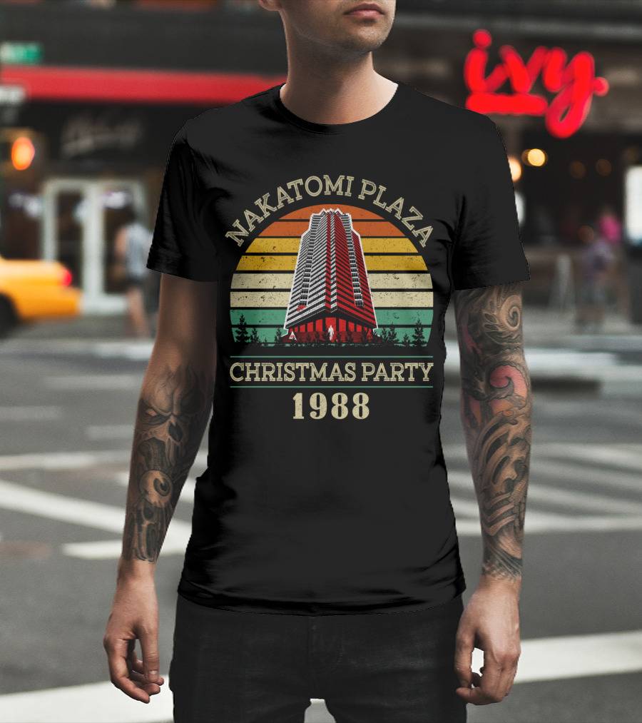 Nakatomi Plaza Christmas Party 1988 Retro Men Boy Pop Culture T-Shirt