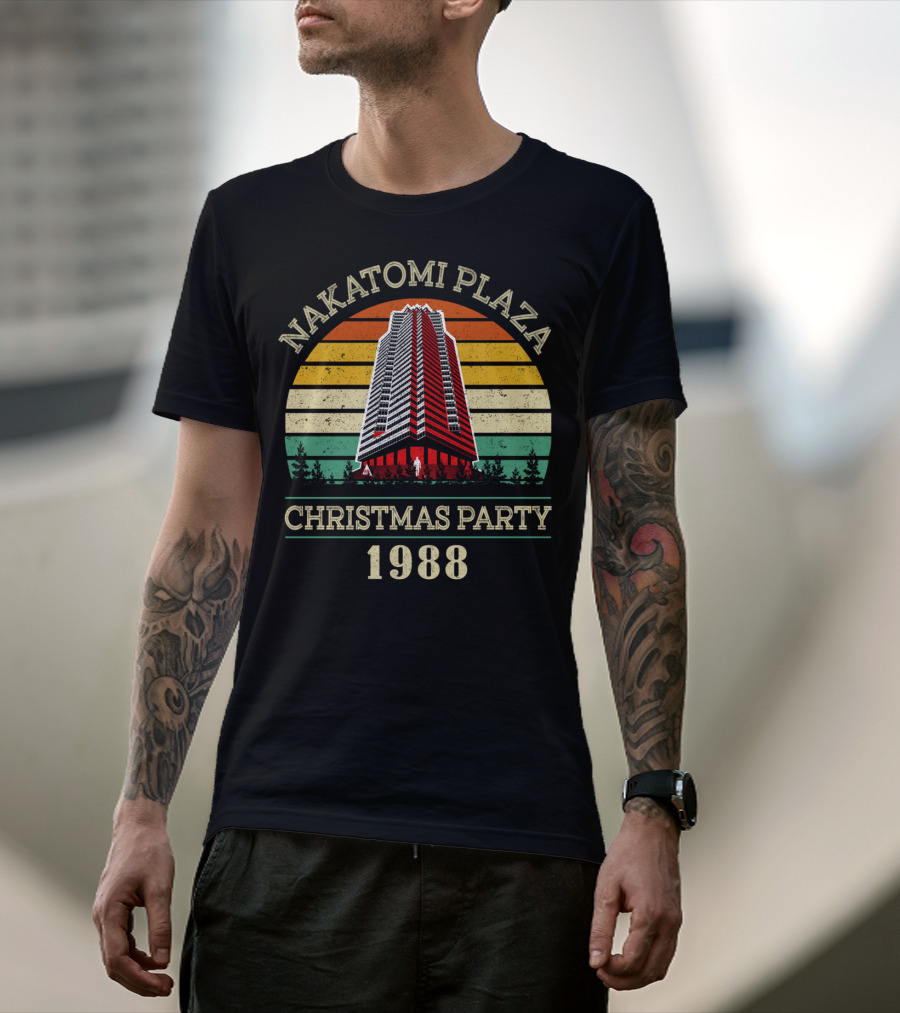 Nakatomi Plaza Christmas Party 1988 Retro Men Boy Pop Culture T-Shirt