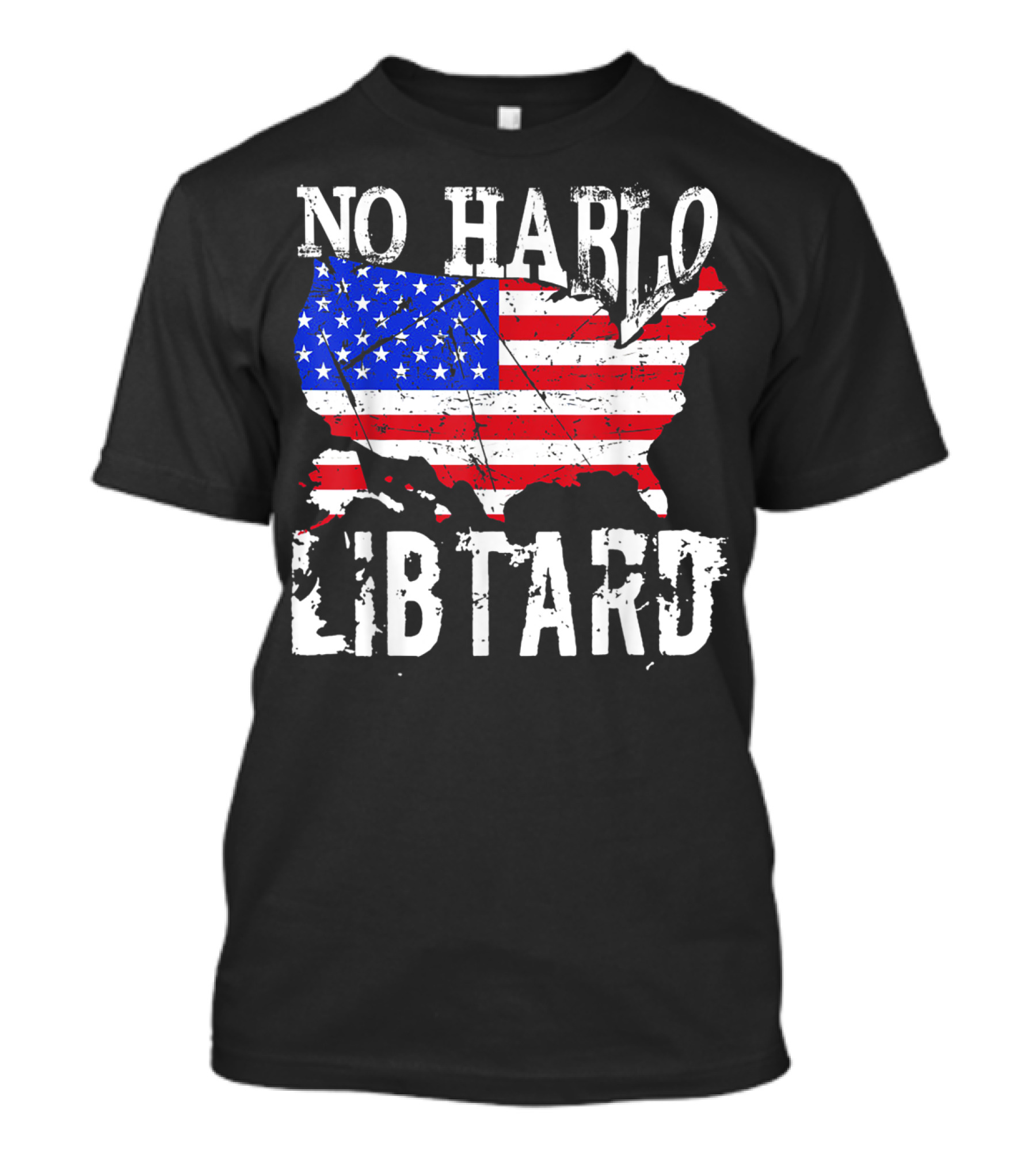 No Hablo Libtard American Flag Map T-Shirt