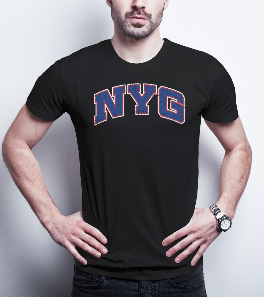 NYG Vintage New York Football Classic Blue And Red T-Shirt