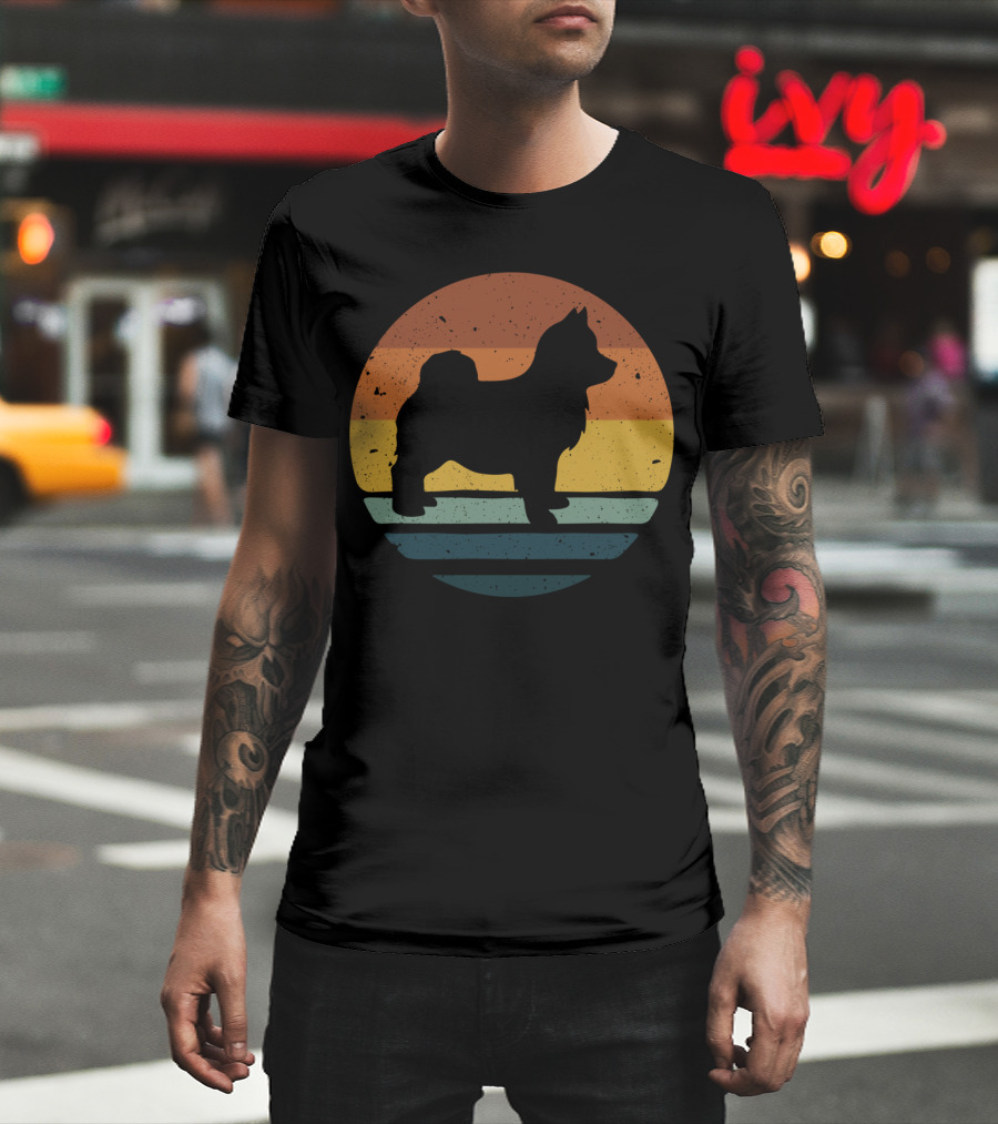 Pomsky Vintage Dog Sunset T-Shirt