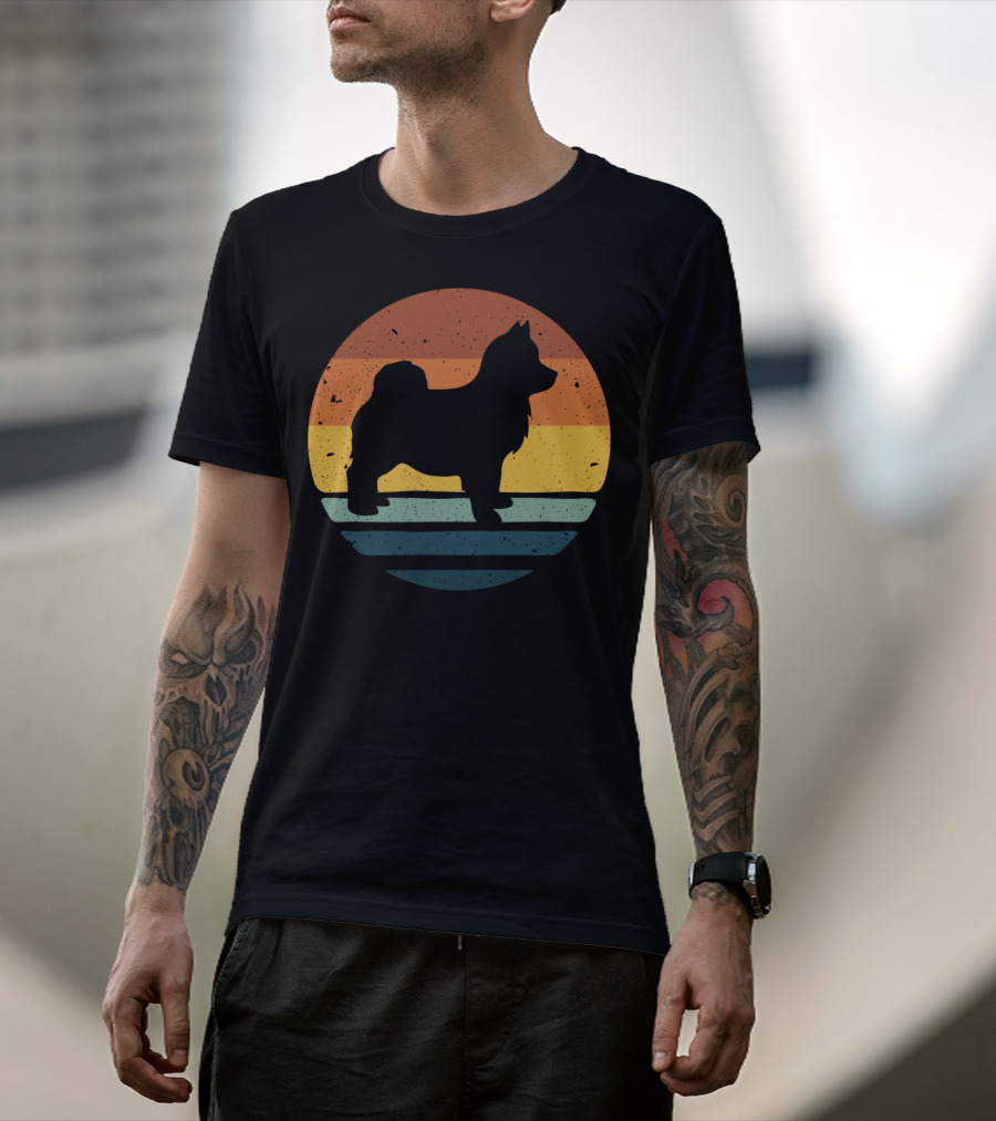 Pomsky Vintage Dog Sunset T-Shirt