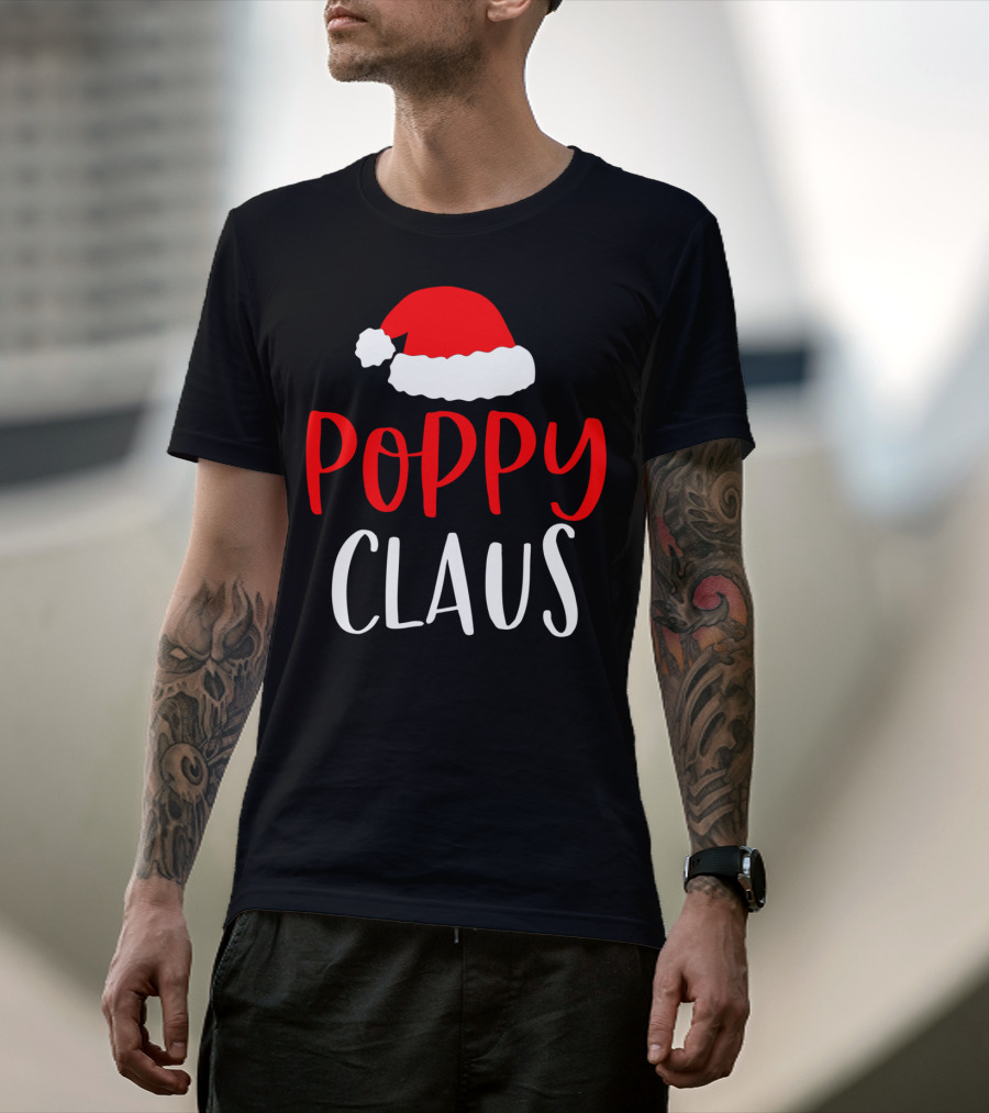 Poppy Claus Funny Christmas Santa Hat T-Shirt