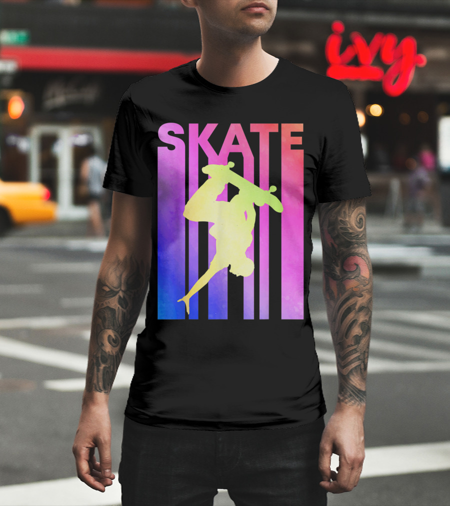 SKATE Retro Skateboard Backflip Vintage T-Shirt