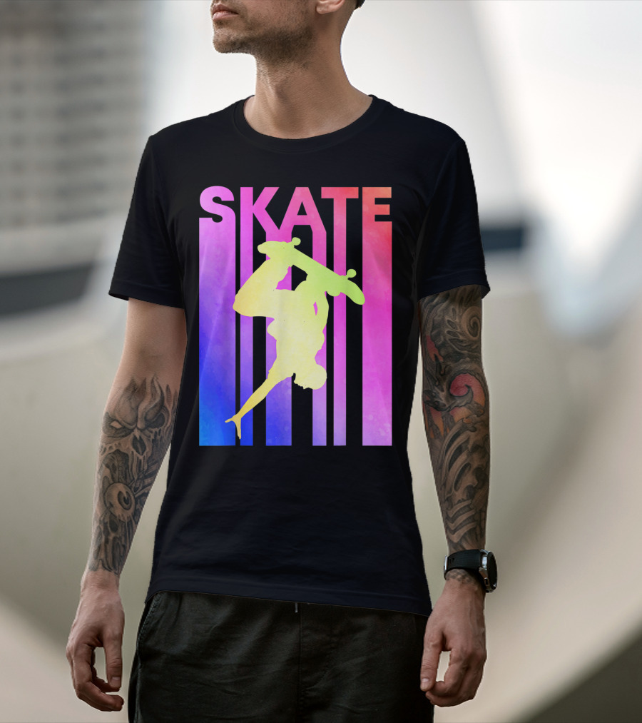 SKATE Retro Skateboard Backflip Vintage T-Shirt