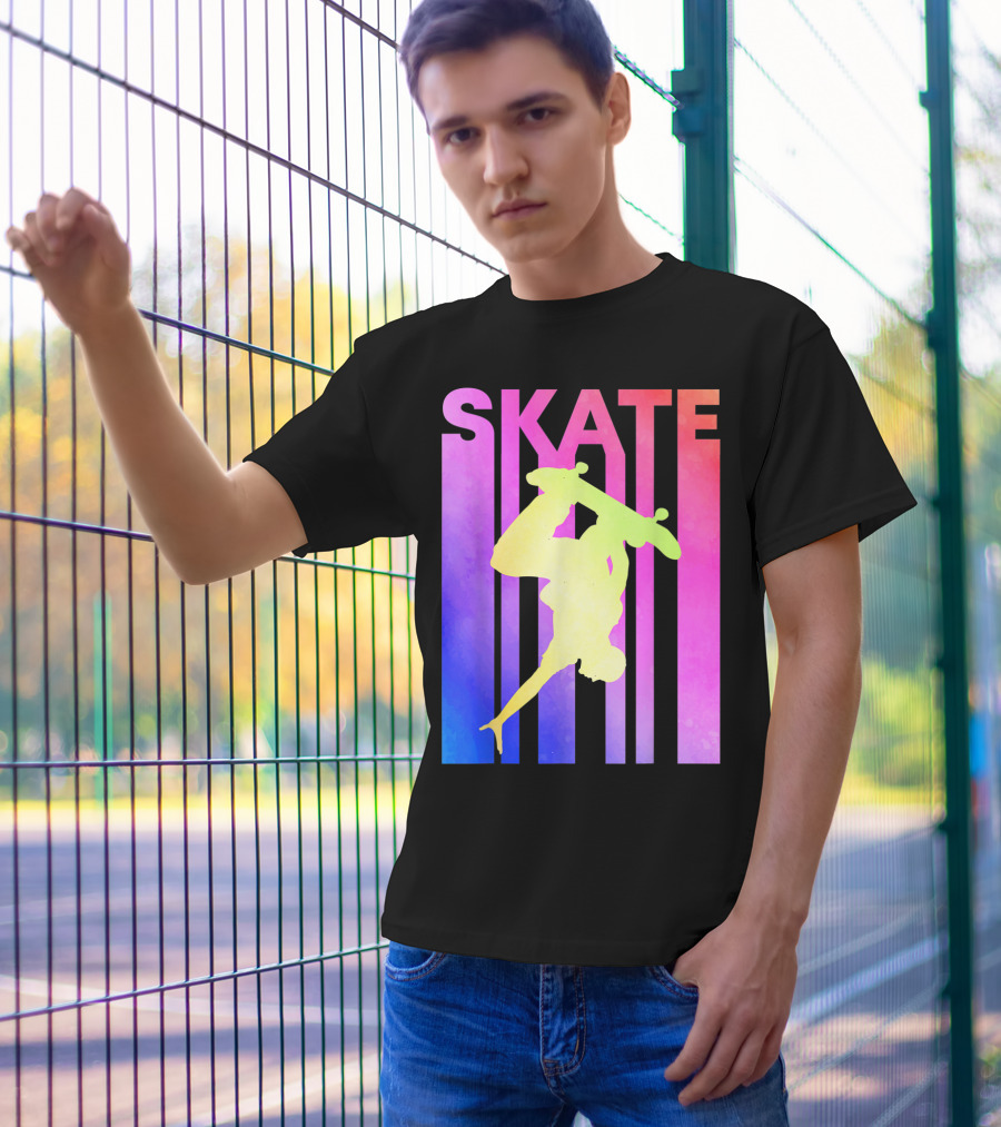 SKATE Retro Skateboard Backflip Vintage T-Shirt