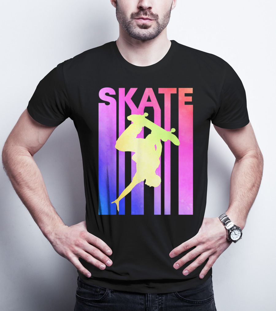 SKATE Retro Skateboard Backflip Vintage T-Shirt