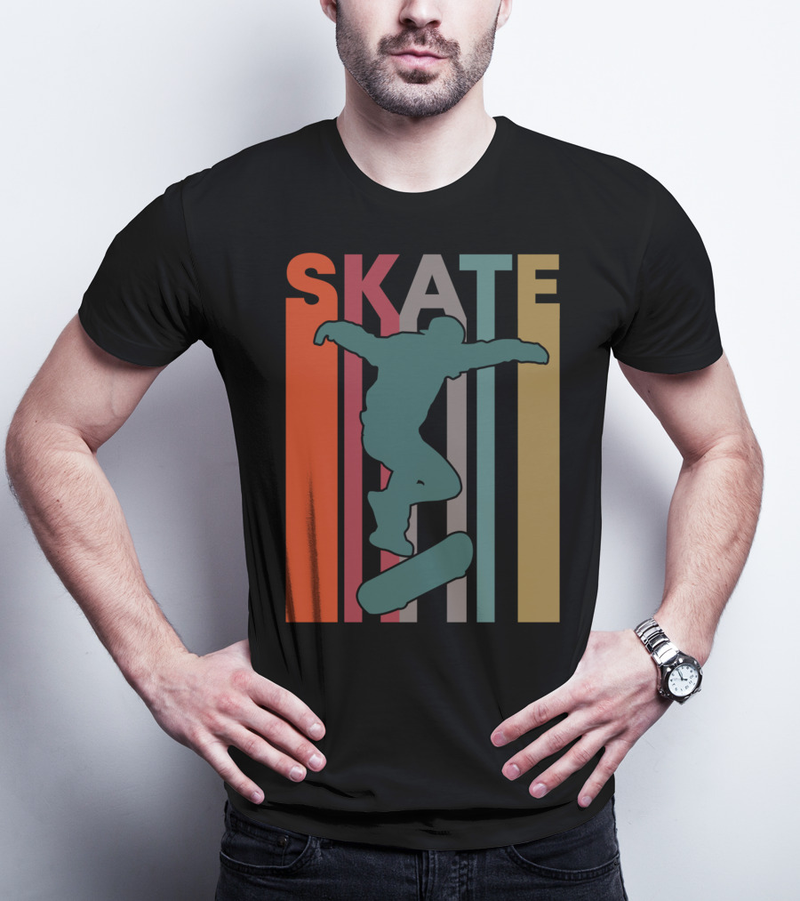 Retro Skate Skateboarder Vintage 70S 80S Skateboarding T-Shirt