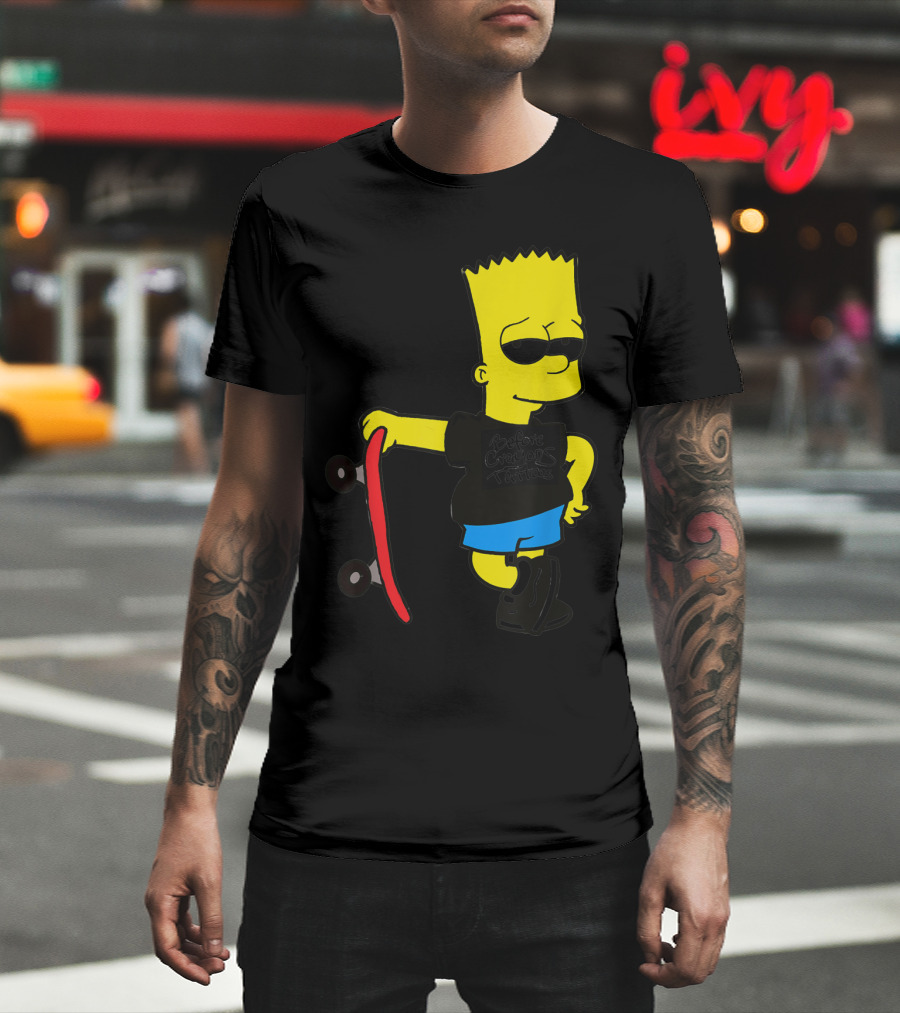 Bsbct Before Crayons Tattoos Bart Skateboard T-Shirt