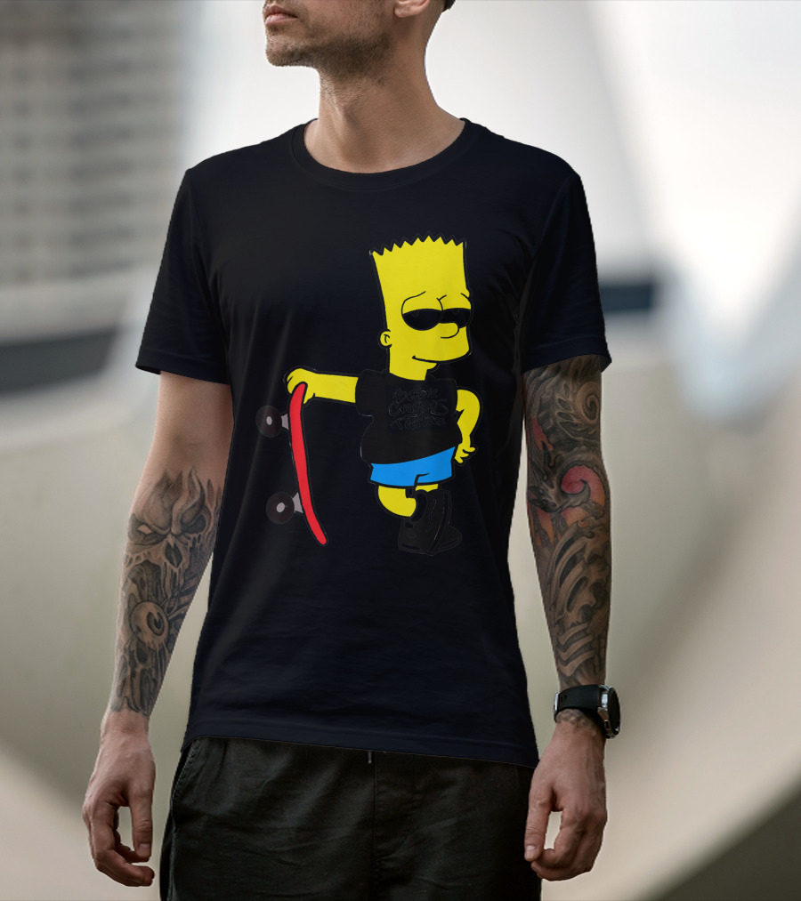 Bsbct Before Crayons Tattoos Bart Skateboard T-Shirt