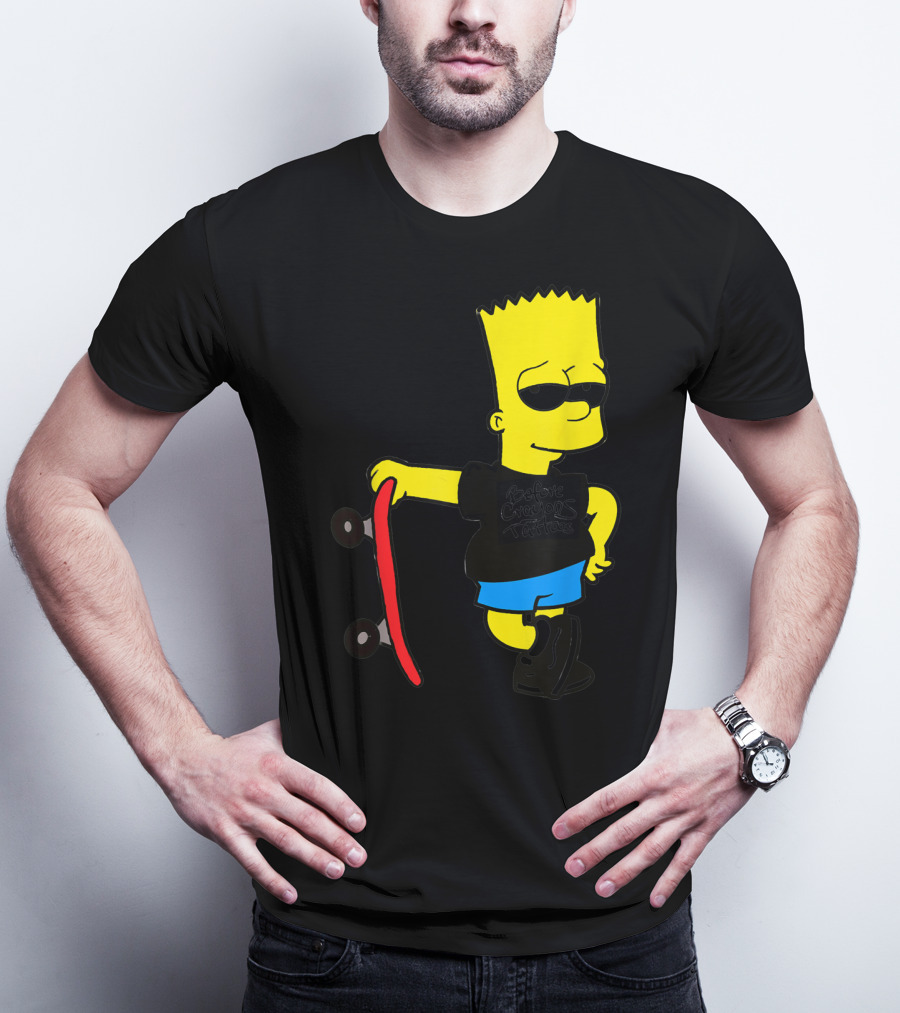Bsbct Before Crayons Tattoos Bart Skateboard T-Shirt