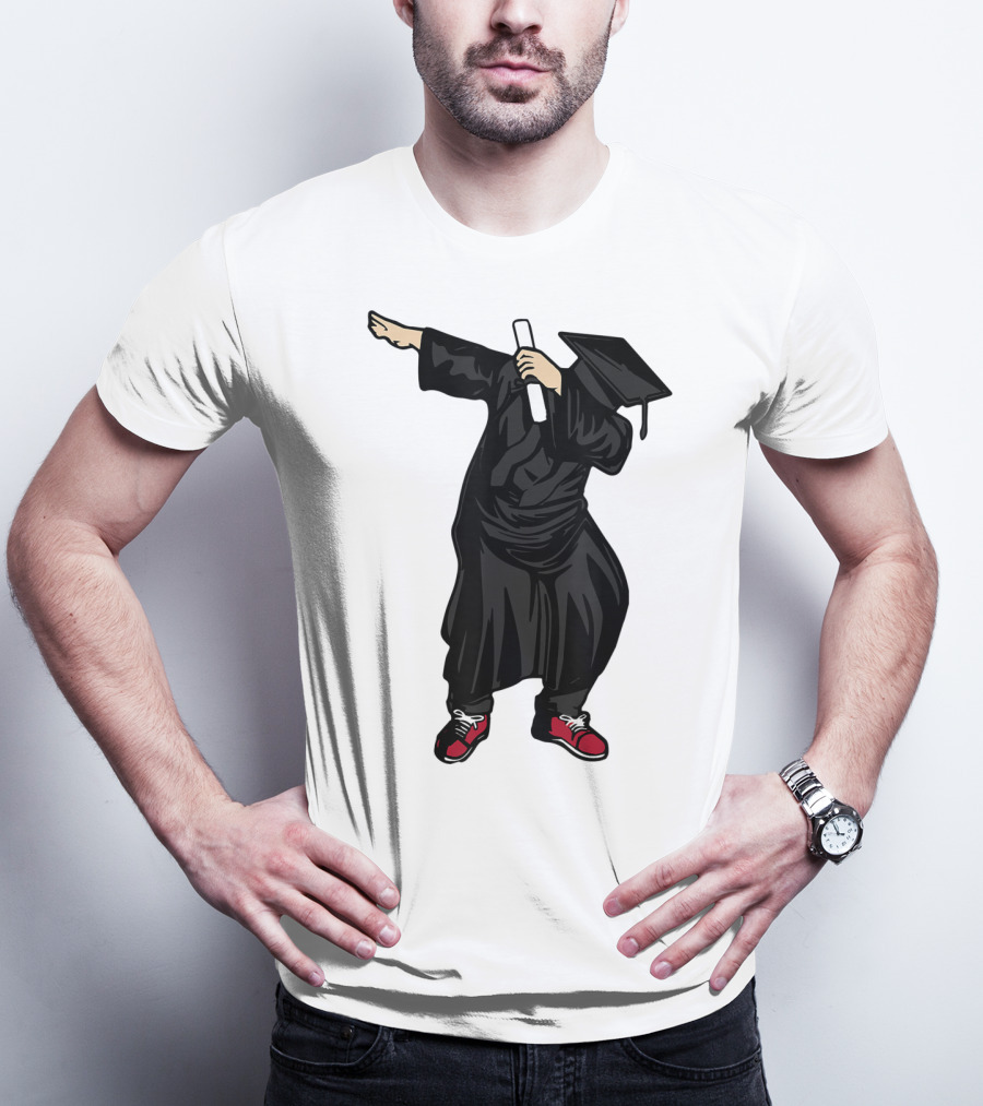 Dabbing Graduate Dance With Grad Hat And Diploma T-Shirt