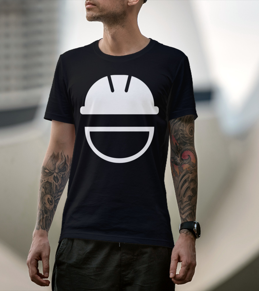 Engineering Hard Hat Smile Icon White Helmet T-Shirt