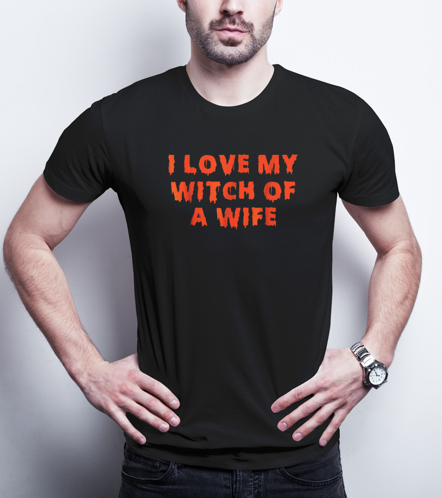 Halloween Couples Costumes I Love My Witch Of A Wife T-Shirt