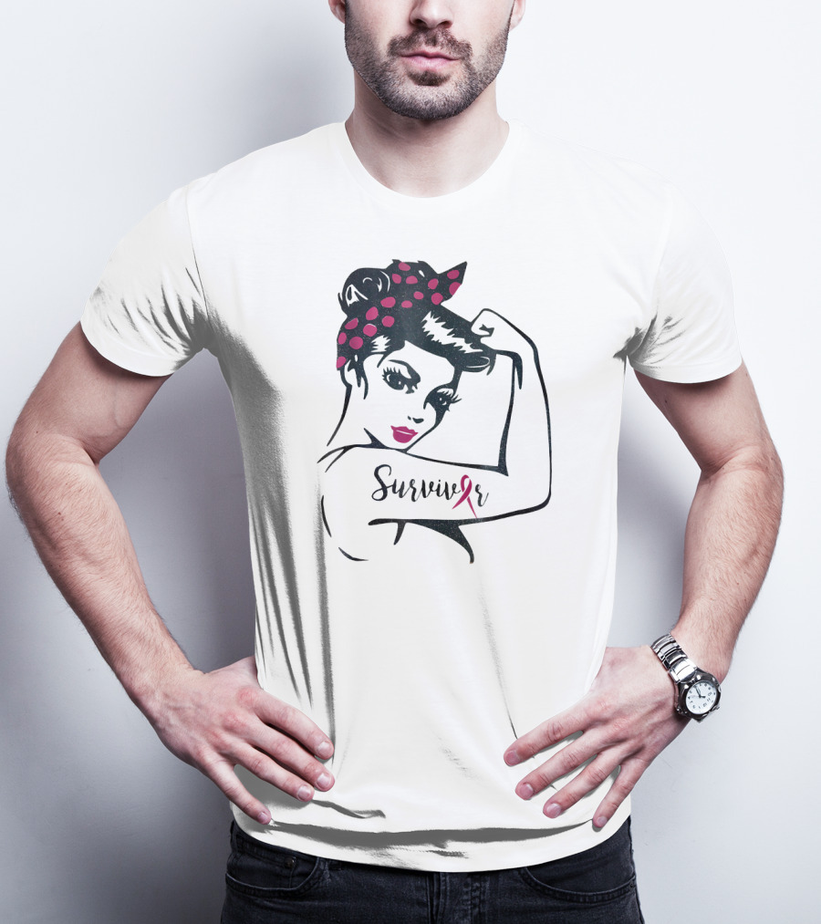 Rosie The Riveter Breast Cancer Survivor We Can Cure It Survivor T-Shirt
