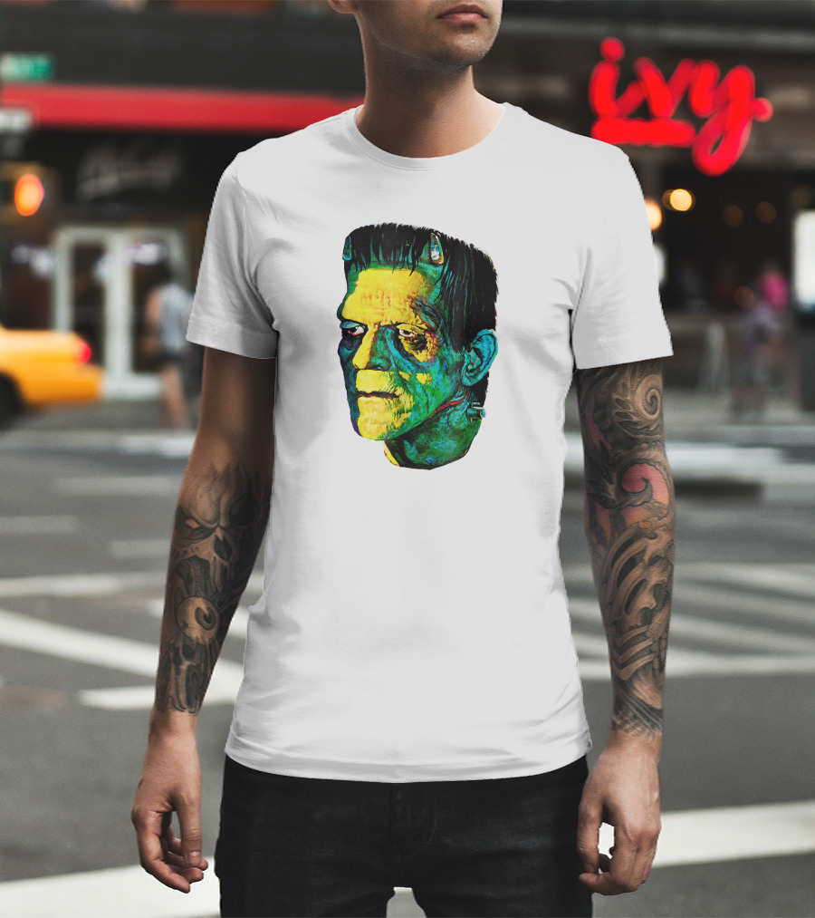 Karloff Frankenstein Monster Horror Movie Fan Iconic Colorful T-Shirt