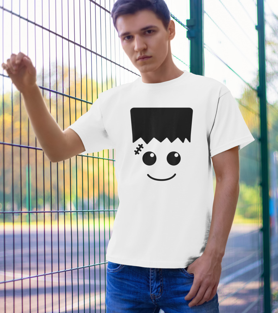 Frankenstein Cute Face Halloween Monster Fun T-Shirt
