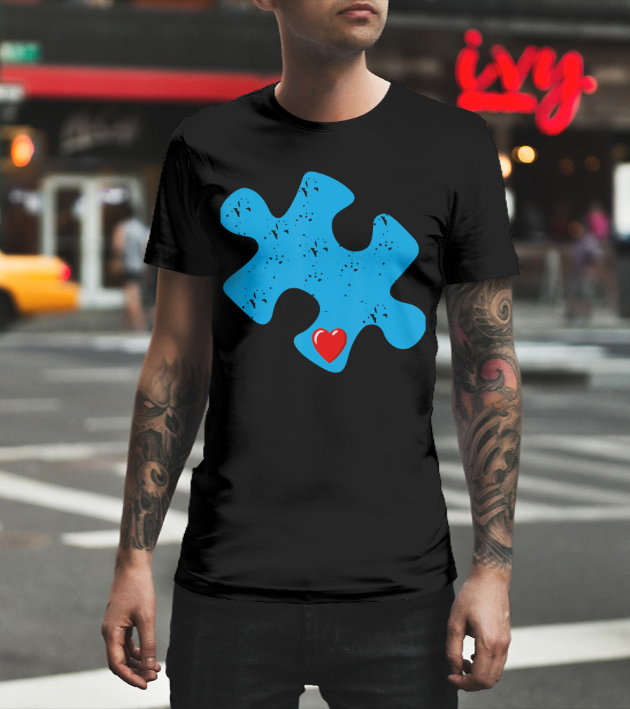 Cute Colorful Autism Love Puzzle Piece T-Shirt
