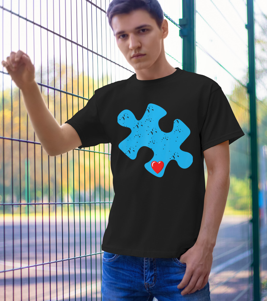 Cute Colorful Autism Love Puzzle Piece T-Shirt