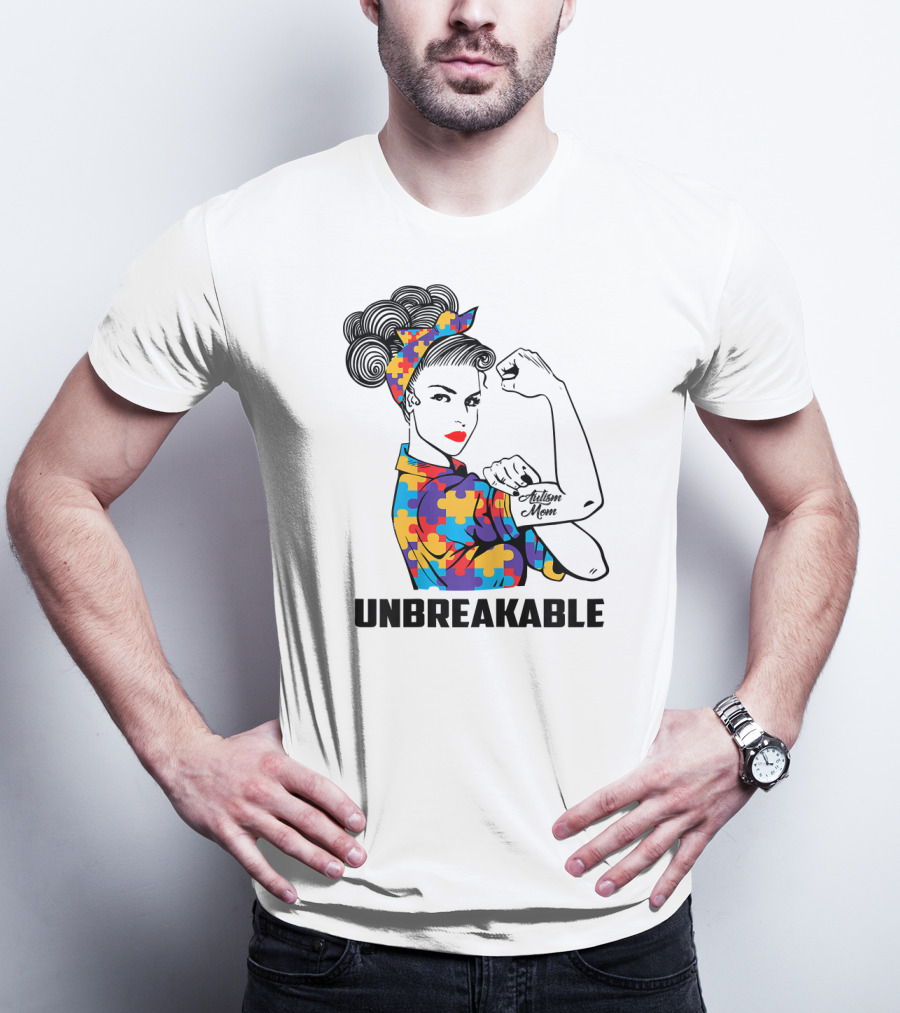 Unbreakable Autism Mom Awareness Autistic Parents T-Shirt