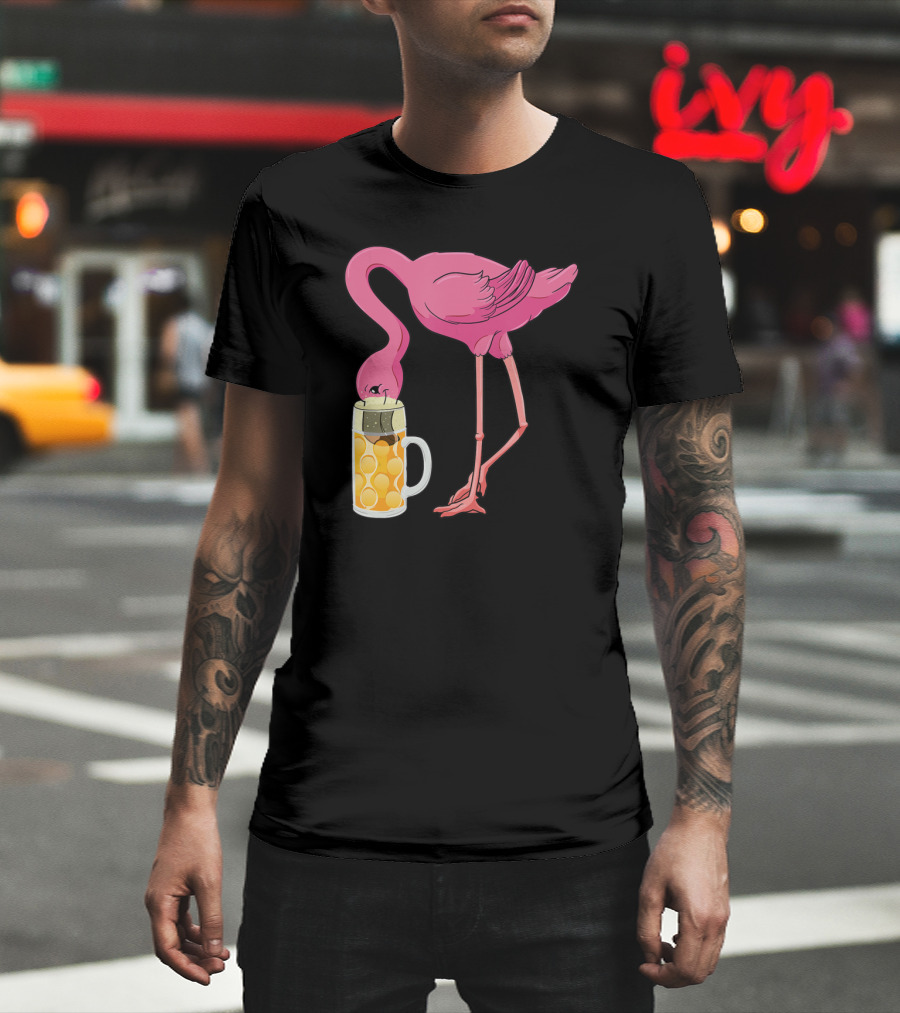 Beer Flamingo Beer Lover Alcohol Funny Oktoberfest T-Shirt