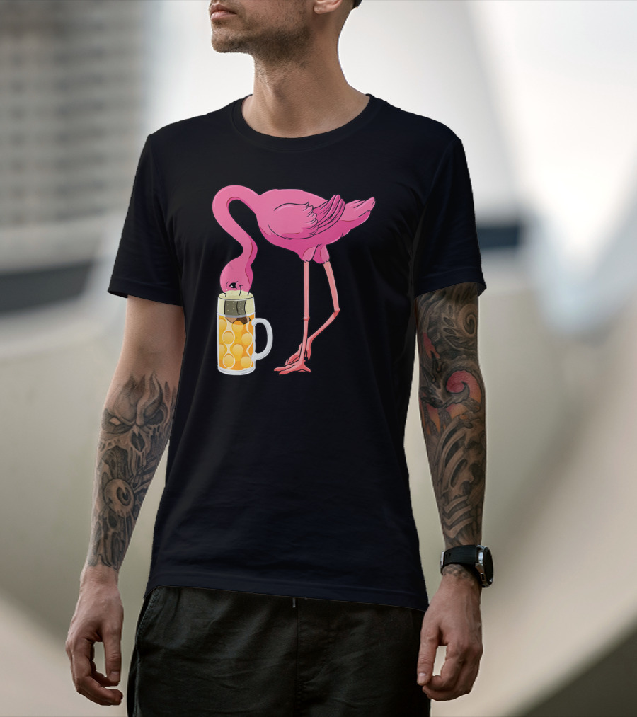 Beer Flamingo Beer Lover Alcohol Funny Oktoberfest T-Shirt