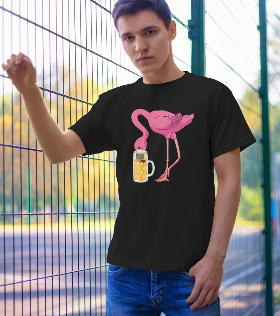 Beer Flamingo Beer Lover Alcohol Funny Oktoberfest T-Shirt